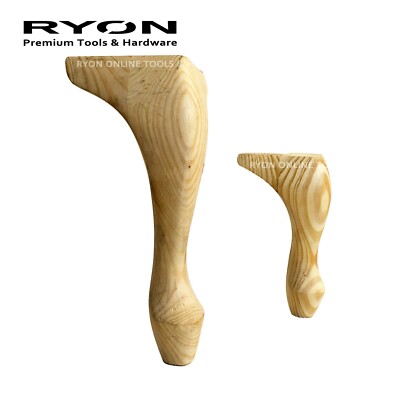 4x Wooden Queen Anne Cabriole French Provincial Legs Furniture 9" 6 ...