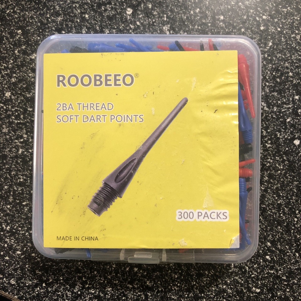 ROOBEEO 2BA Thread Plastic Tip Dart Points 300 Pack Soft Dart Tips ...