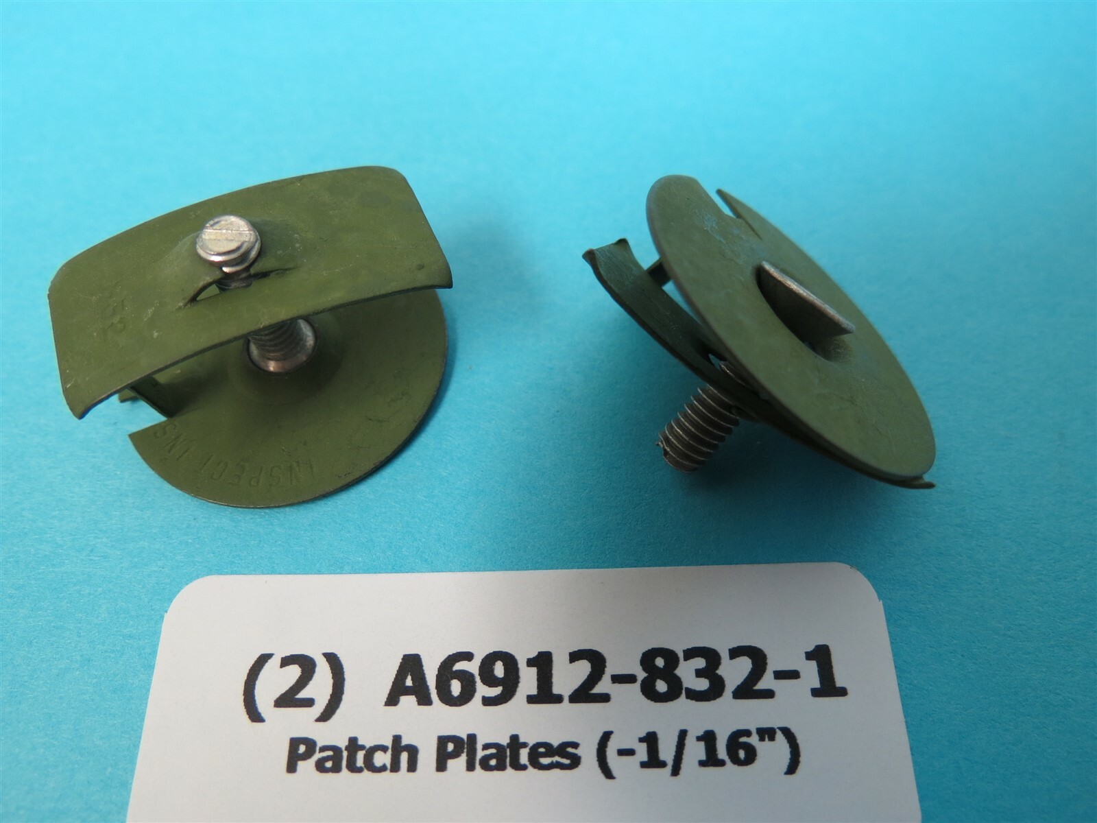 (2) Tinnerman 1-1/16 Patch Plate A6912-832-1 (44B232)Piper Beech Cessna ...