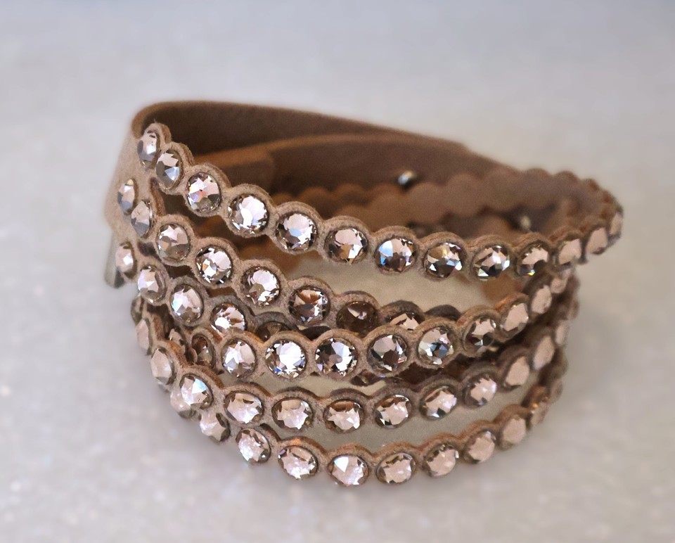 Swarovski Power Collection Adjustable Leather Bracelet 13 - 15" B393 | eBay