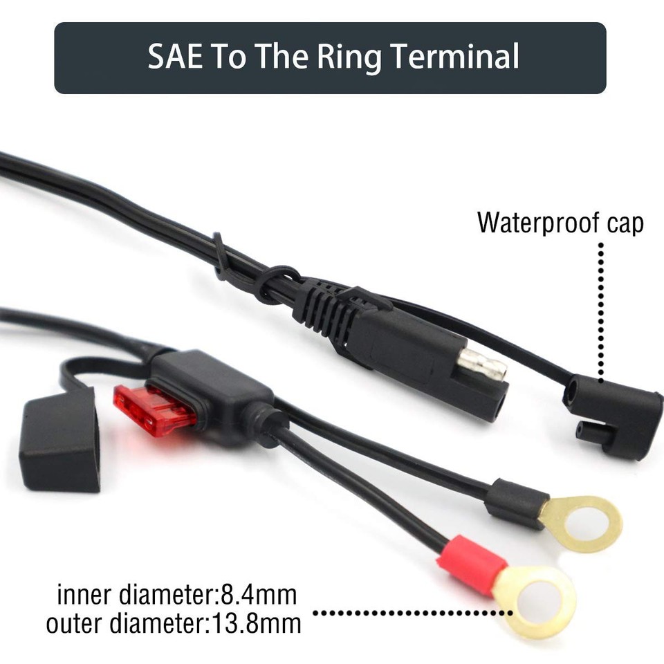 2FT SAE Connector to O Ring Connectors Harness 2 Pin Plug Cable with ...