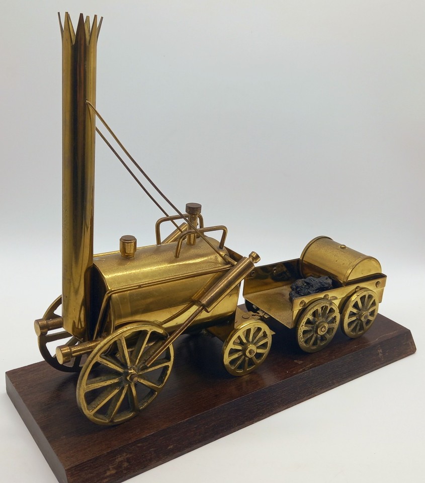 Large Antique Old Vintage Brass Stephenson's Rocket Steam Locomotive ...