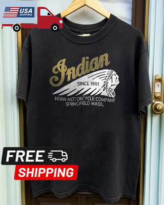 NEW! Indian Motorcycle Since 1901 Logo Unisex Black T-shirt S-5XL | eBay