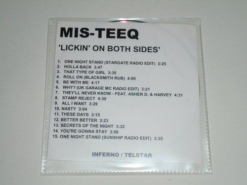 Mis-Teeq - Lickin' On Both Sides 15 Track Promo CDR DJ CD PROMO ...