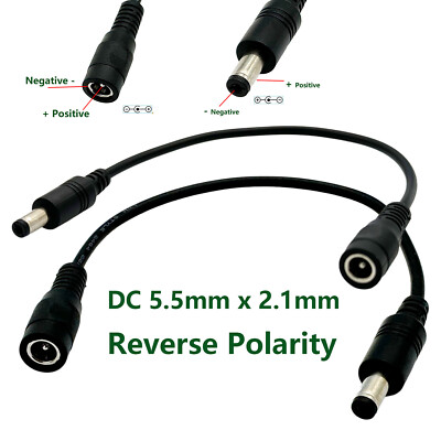 2pcs Reverse Polarity Power Cable DC 5.5mm x 2.1mm Keyboard Guitar ...