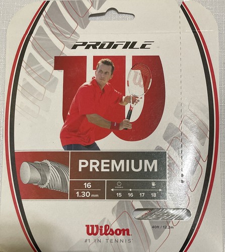 WILSON PROFILE PREMIUM 16g TENNIS RACQUET STRING (6 WHITE, 2 PINK, 2 ...