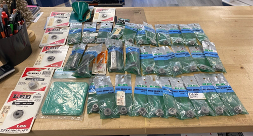 Large Lot of 39 Reloading Equipment, Trays, shell holders, Funnel ...