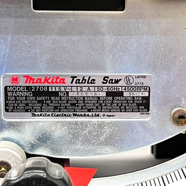 Makita Model 2708 Benchtop Portable Table Saw With Fence & Miter Gauge ...
