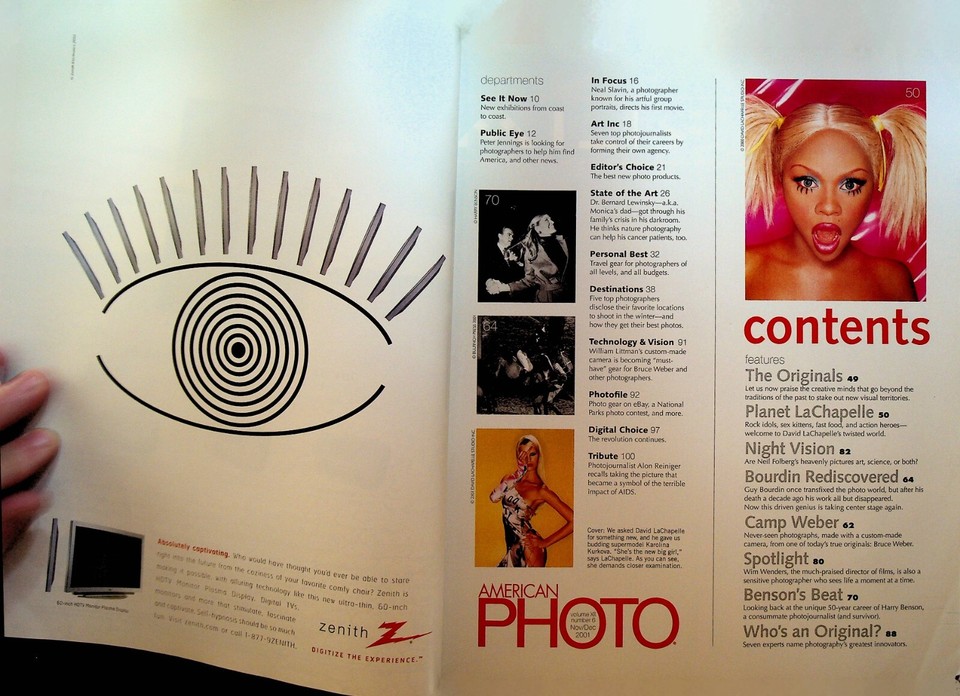 American Photo Magazine November 2001 Bruce Weber Britney Spears Pamela ...