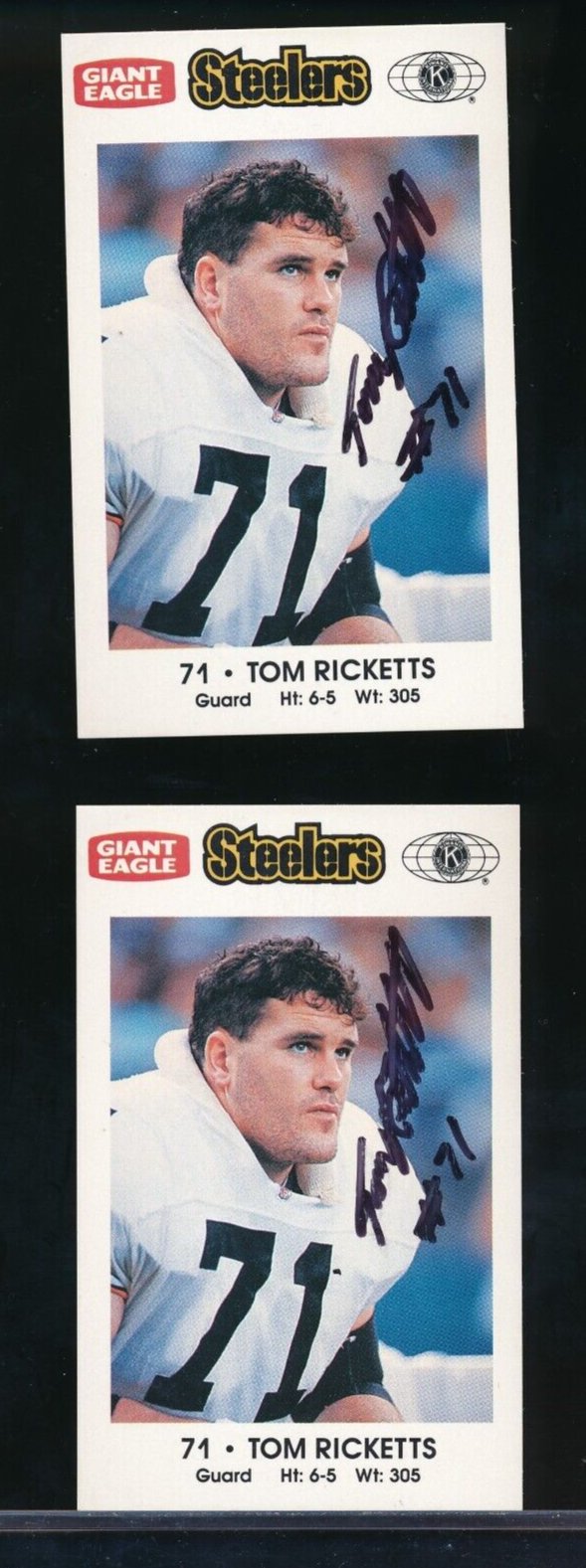 1988 Pittsburgh Steelers Police Card Giant Eagle Tom Ricketts signed ...
