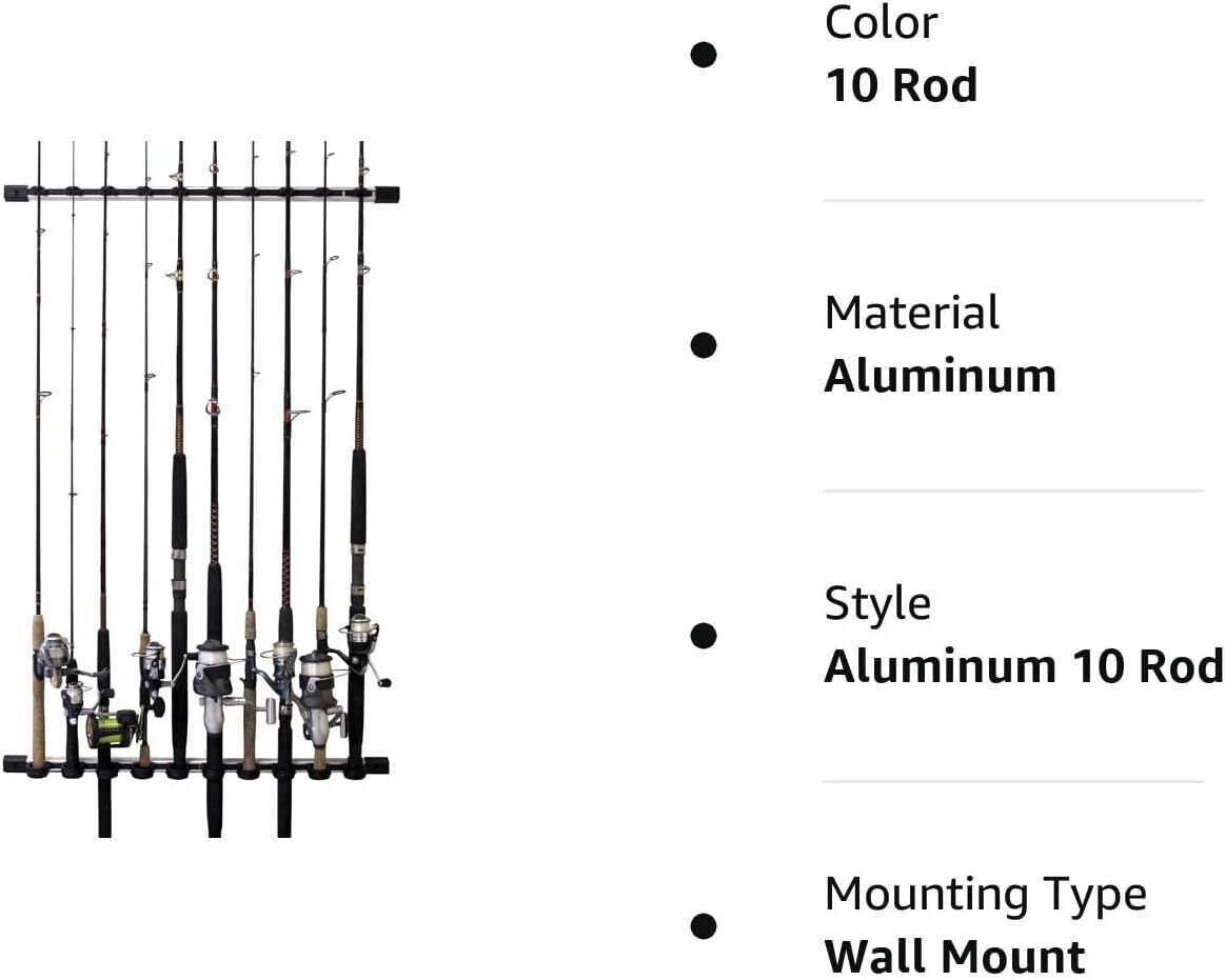10 Fishing Rod Holder Rack Wall Ceiling Mount Pole Bracket Storage ...