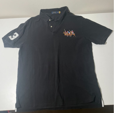 Ralph Lauren Polo Shirt | 3 Horses Logo - #3 | Black | XLT | eBay