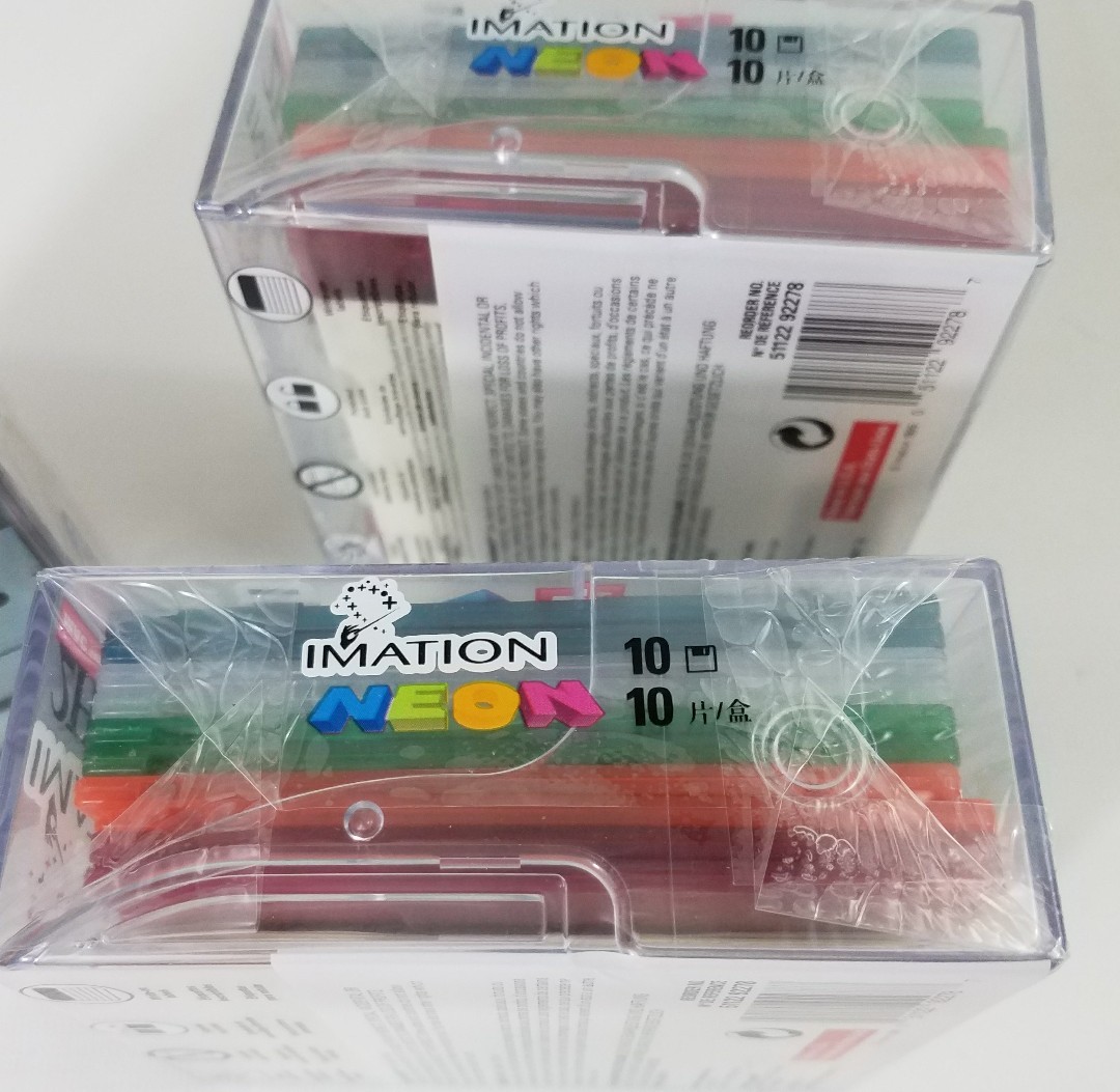 4 Imation Neon MAC Formatted 2 HD 1.4 MB 3.5" 40 Diskettes Floppies | eBay