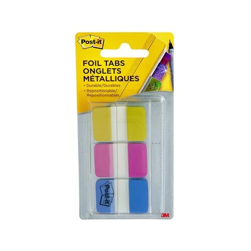 Post-it Foil Tabs Iridescent Colors 36 Tabs/Pack 1 in .5 in (686-FLOPBT ...