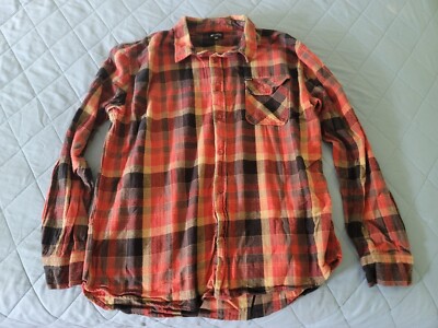 Matix Plaid Flannel Shirt Jacket Mens Size XXL Red Black gold | eBay