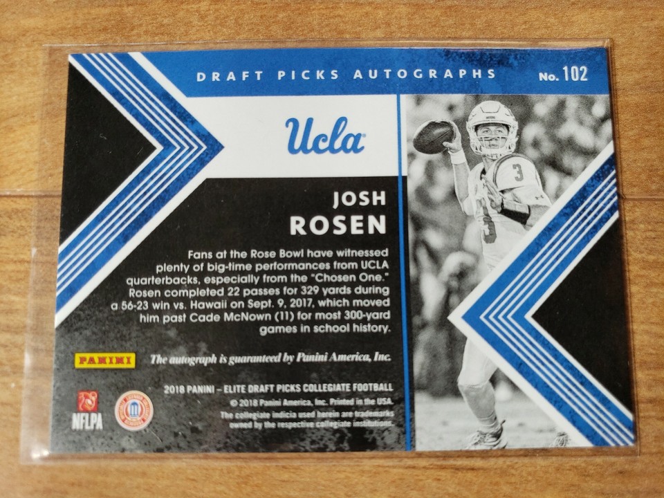 2018 rookie Josh Rosen Minnesota Vikings Auto Sign Autograph 1/10 ...