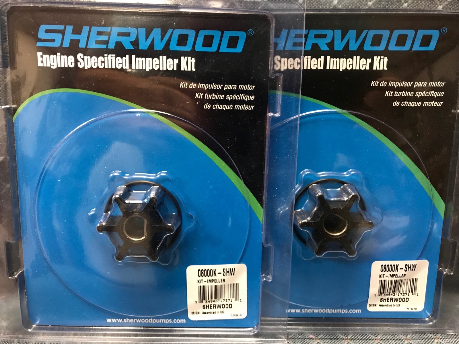 KOHLER GENERATOR IMPELLER KITS 2 PACK 4EF 5E 6EF 7.3E MARINE ENGINE ...