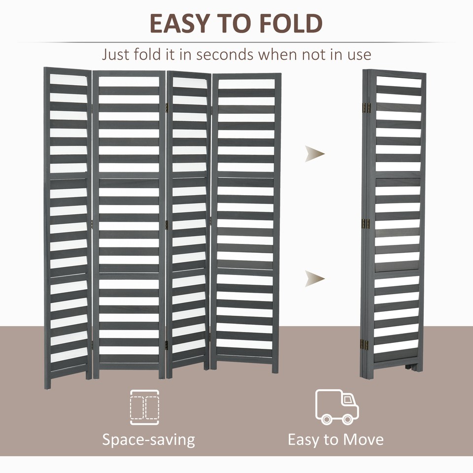 4 Panel Wall Divider for Room Separation Screen Indoor Foldable Bedroom ...