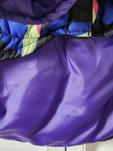 Silver Paw Multicolor Dog Puffer Coat Jacket Size L Hooded Silvershield ...