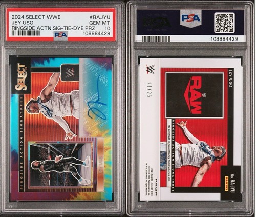 2024 Select WWE Ringside Action Signatures Tie-Dye Jey Uso Autograph ...