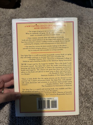 Stop Aging Now By Jean Carper (Hardcover Book, 1995) First Edition ...