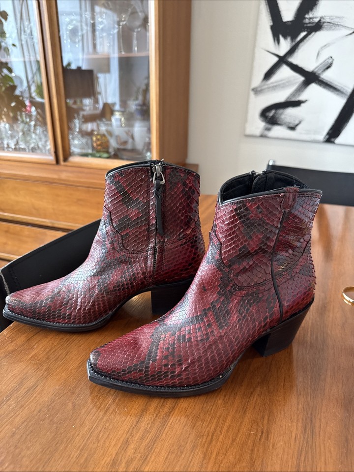 Zoey Tecovas Burgundy Python Size 6.5 | eBay