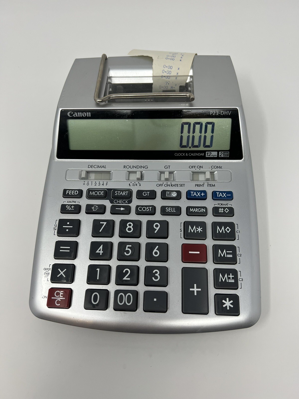 Canon P23-DHV Printing Calculator 12-Digits, 2 Color Print, Tested ...