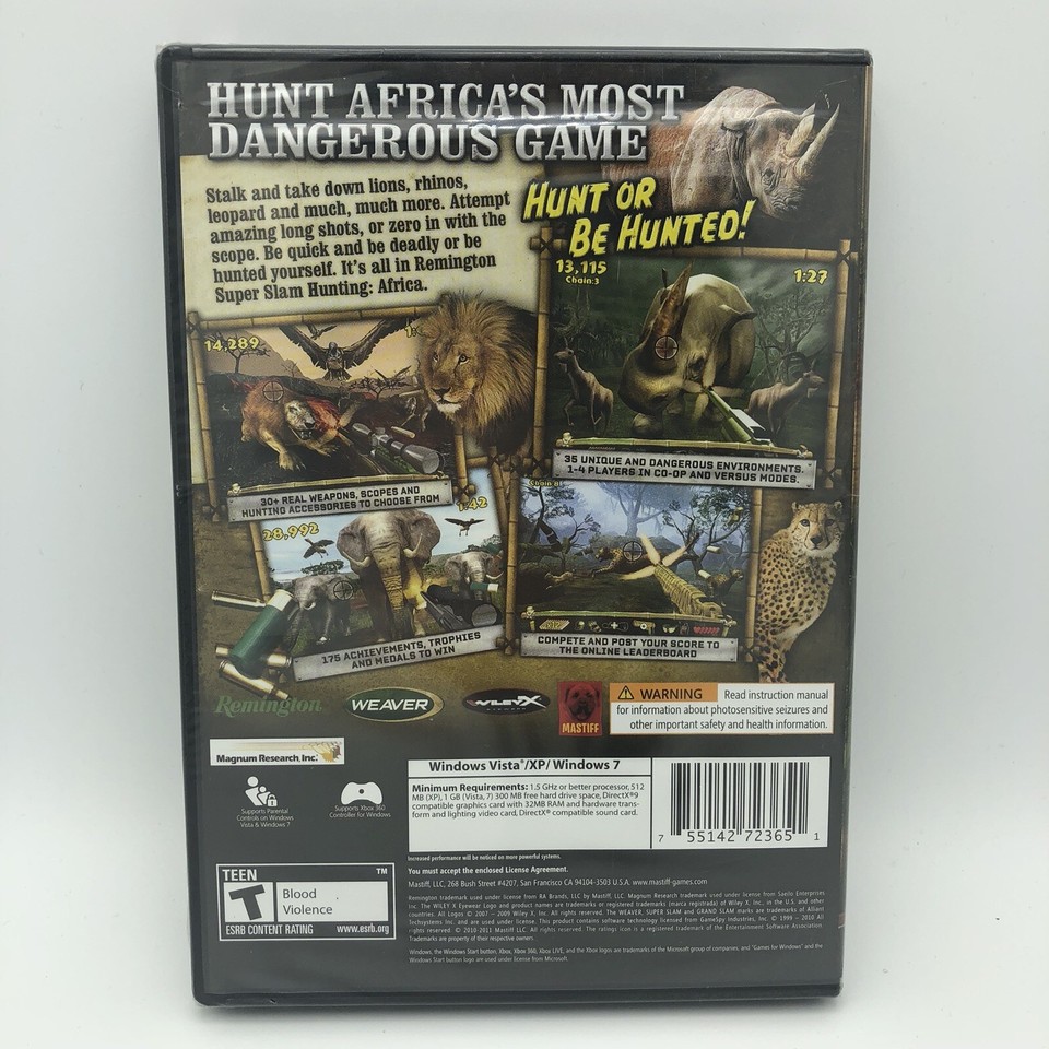 Remington Super Slam Hunting: Africa (PC, 2010) Hunting Game for PC NEW ...