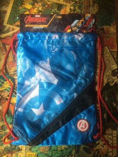 CAPTAIN AMERICA Avengers Sports Sack Disney Marvel Kids Gym Tote Bag ...