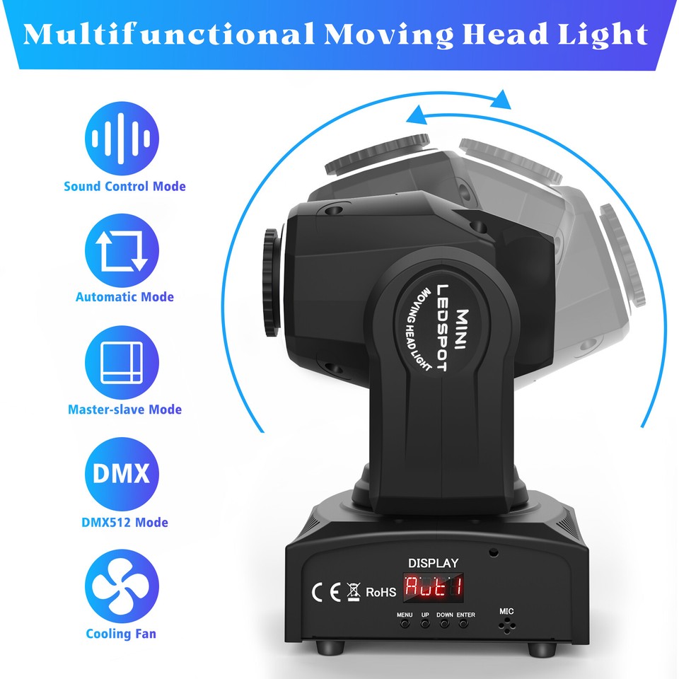 150W LED Moving Head Light RGBW Gobo Beam Stage Spot Lighting DJ Disco ...