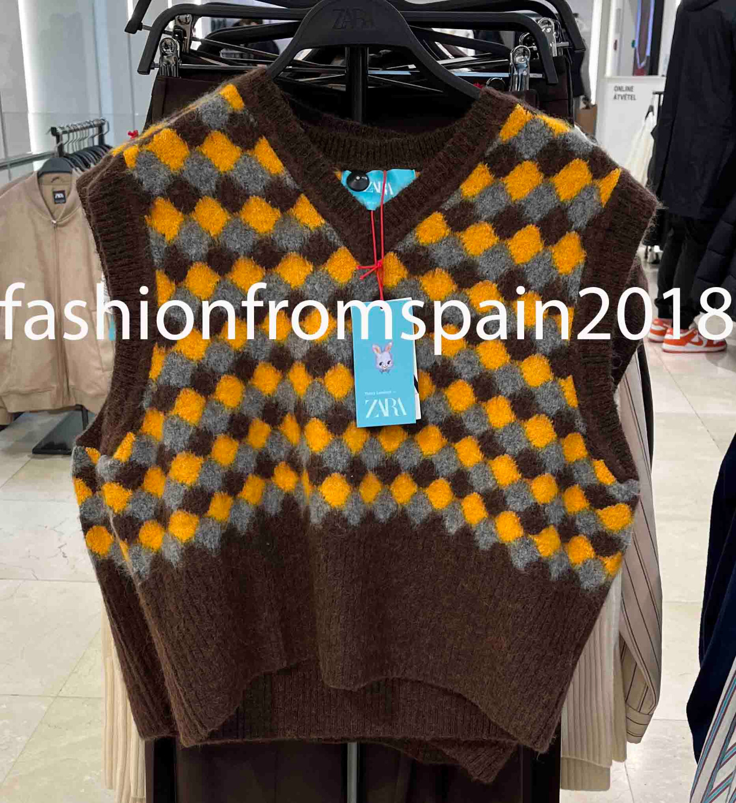 ZARA NEW MAN JACQUARD KNIT VEST X HARRY LAMBERT BROWN S-XL 2142/390 sale | eBay