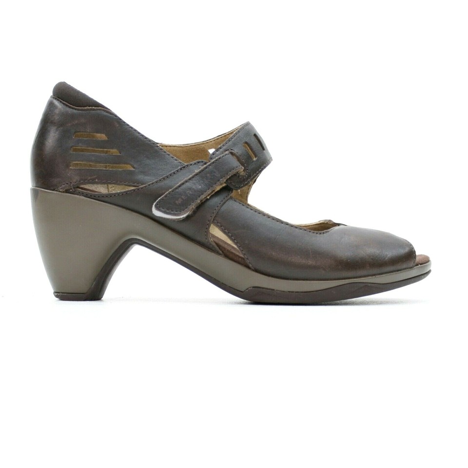 Merrell Ladies 10 (41) Evera MJ Braken Brown Leather Mary Jane Heels ...
