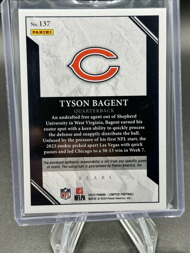 2023 Panini Limited Tyson Bagent Patch Auto /75 No.137 | eBay