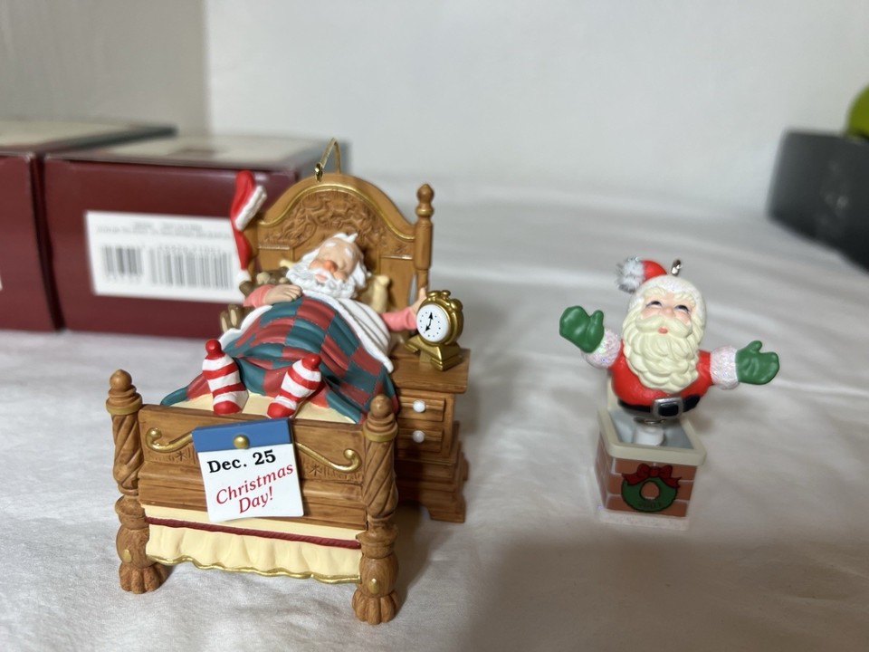 6 Hallmark Keepsake Santa Ornaments 2000-2001 Toymaker Winterberry ...