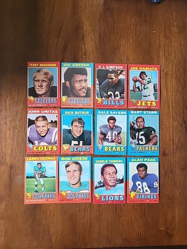 1971 Topps Football Complete Set 1-263 EX-NM Bradshaw Greene Namath ...