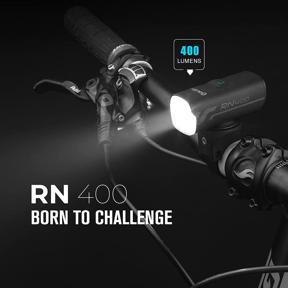 RN 400 USB Type C Rechargeable Bike Headlight Max 400 Lumens Max 7H Max ...