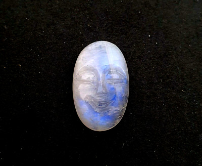 Natural Rainbow Moonstone Hand Carved Face Loose Gemstone 18*30 MM 33 ...