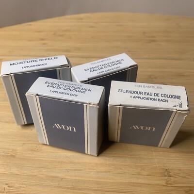 4 Boxes VTG AVON Sample Packets Moisture Shield Everafter & Splendour ...