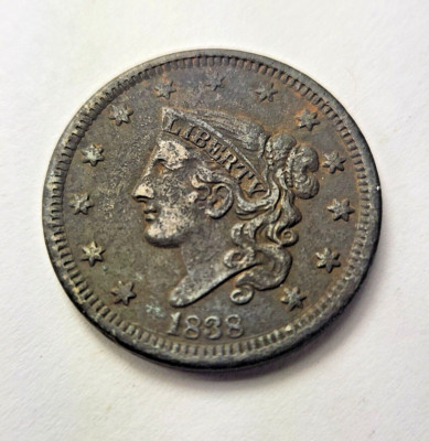 1838 Coronet Head Large One Cent C23 | eBay