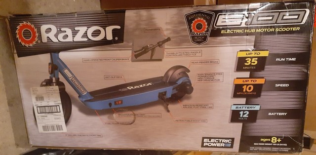 Razor Black Label E100 90W Kick Electric Scooter - Black/Blue for sale ...