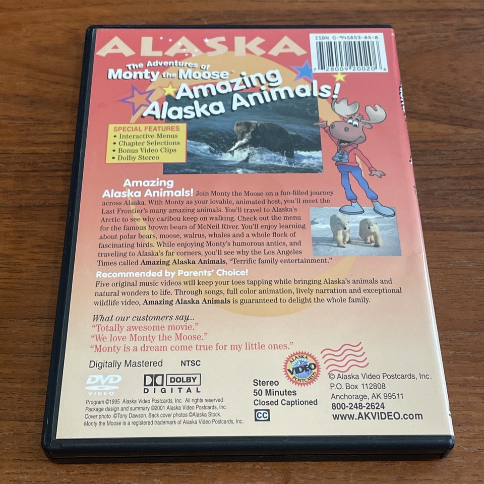 The Adeventures Of Monty The Moose: Amazing Alaska Animals (DVD, 2001 ...