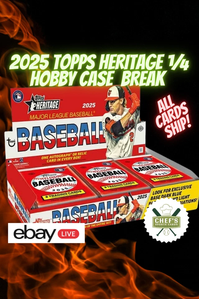 2025 TOPPS HERITAGE BASEBALL 1/4 HOBBY CASE (3 BOX) BREAK #33 | eBay ...