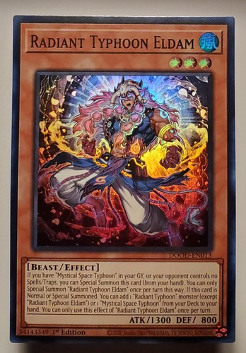 Yu-Gi-Oh! Radiant Typhoon Eldam DOOD-EN013 Super Rare 1st Edition Near ...
