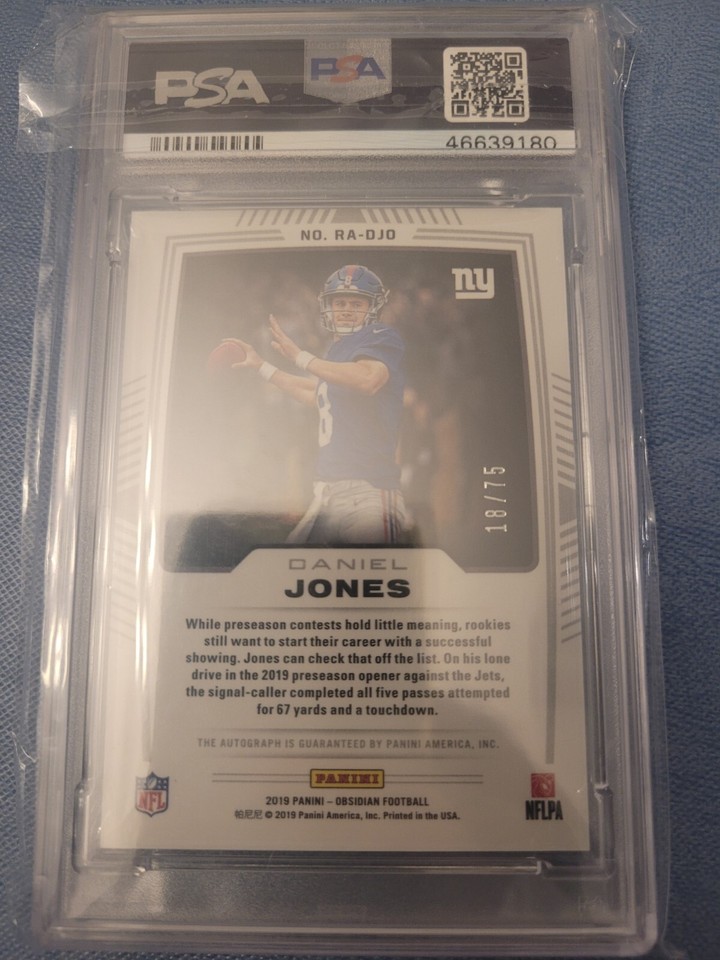 2019 Daniel Jones Rookie Auto Psa 10 Obsidian /75 | eBay