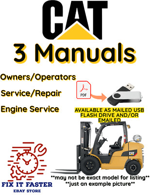 CAT GP25N FORKLIFT CATERPILLAR OPERATORS SERVICE ENGINE REPAIR MANUAL ...