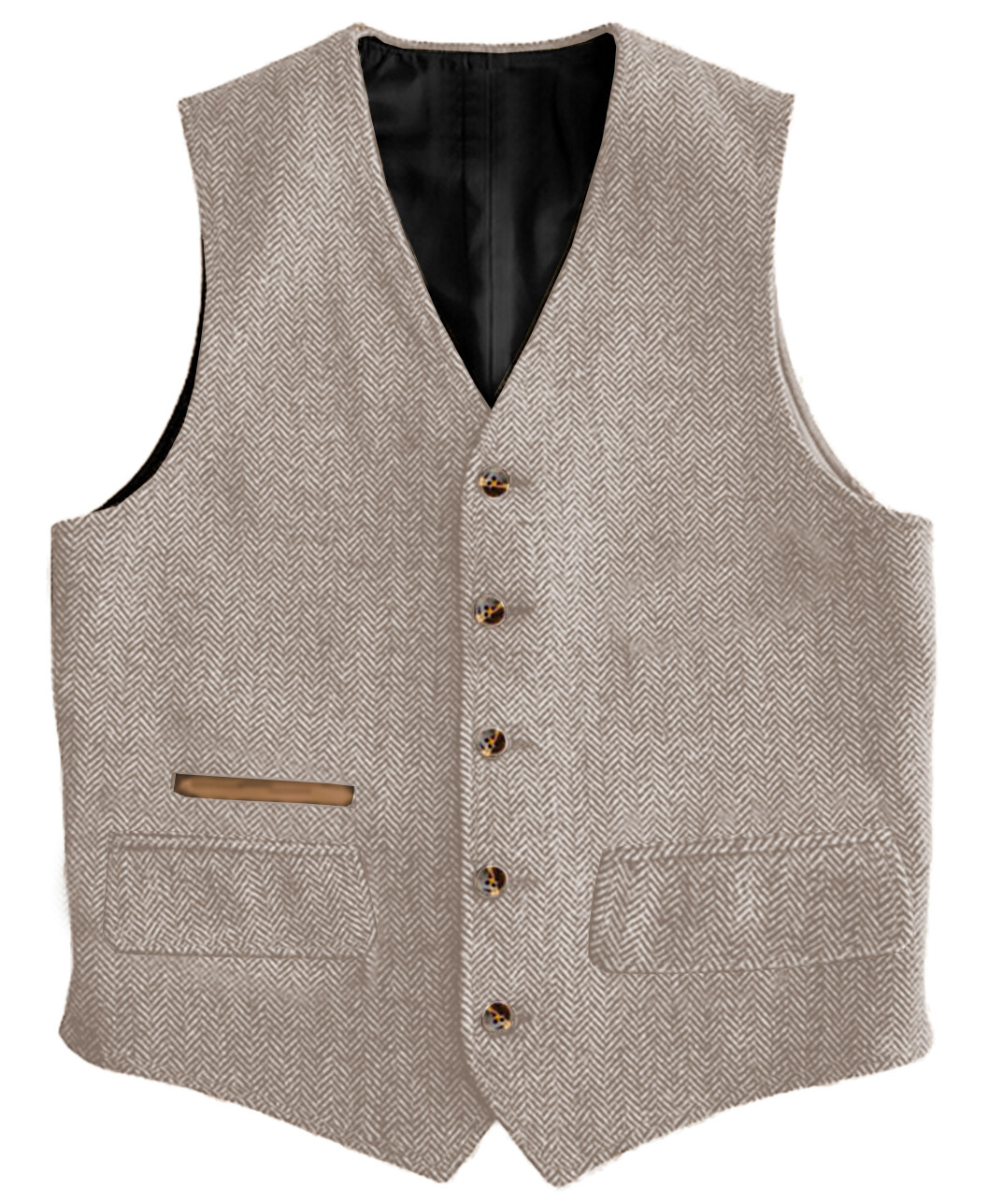 Men Tailored Tweed Waistcoat Hunting Wool Vest Herringbone Vintage ...
