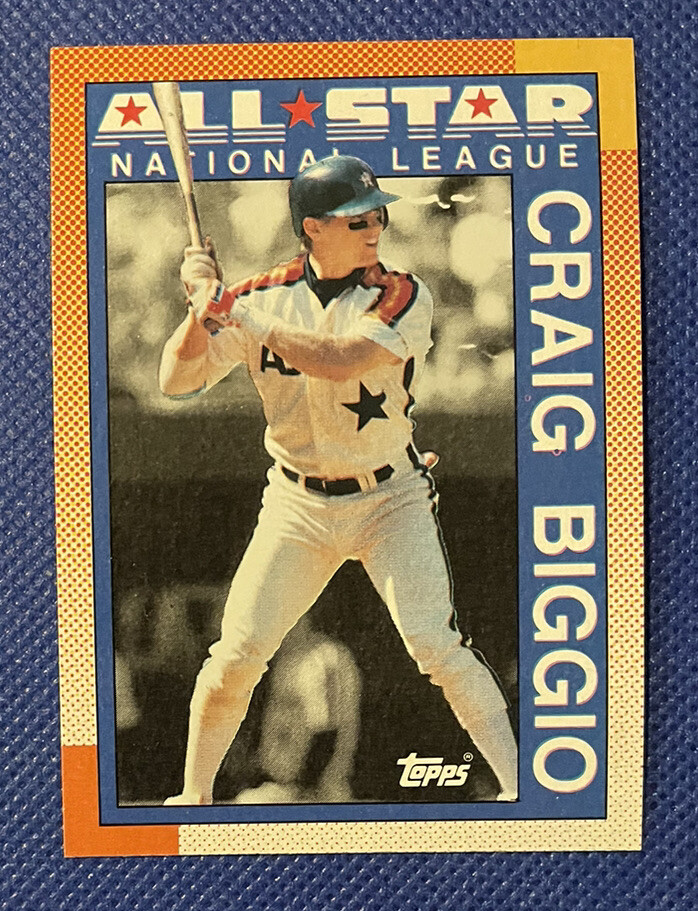 1990 Topps Craig Biggio ERROR PARTIAL BLACKLESS STREAKS From NNOF ...