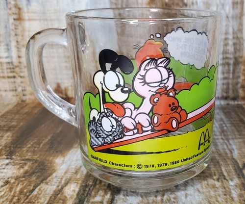 Garfield Odie Nermal Glass Mug Cup McDonalds 1980 VINTAGE collectors ...