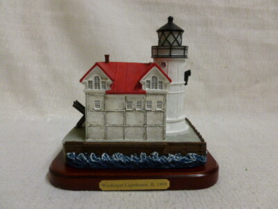 Lefton Historic American Lost Lights Waukegan Illinois L/E Lighthouse ...