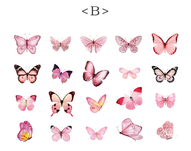 butterfly transparent stickers, butterflies bright colorful stickers 40 ...